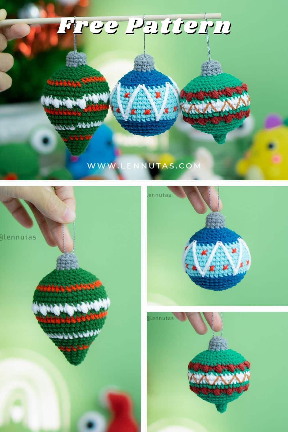 Crochet Christmas Ornaments – Free Amigurumi Pattern
